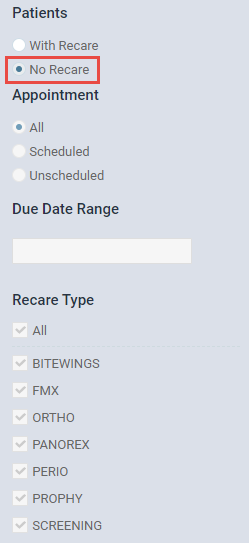 Finding Patients Not Attached to Recare | Dentrix Ascend