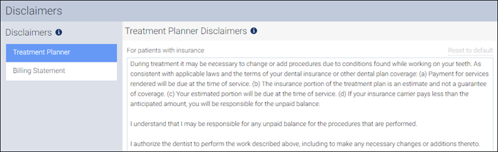 Customizing Dental Treatment Plan Disclaimers | Dentrix Ascend