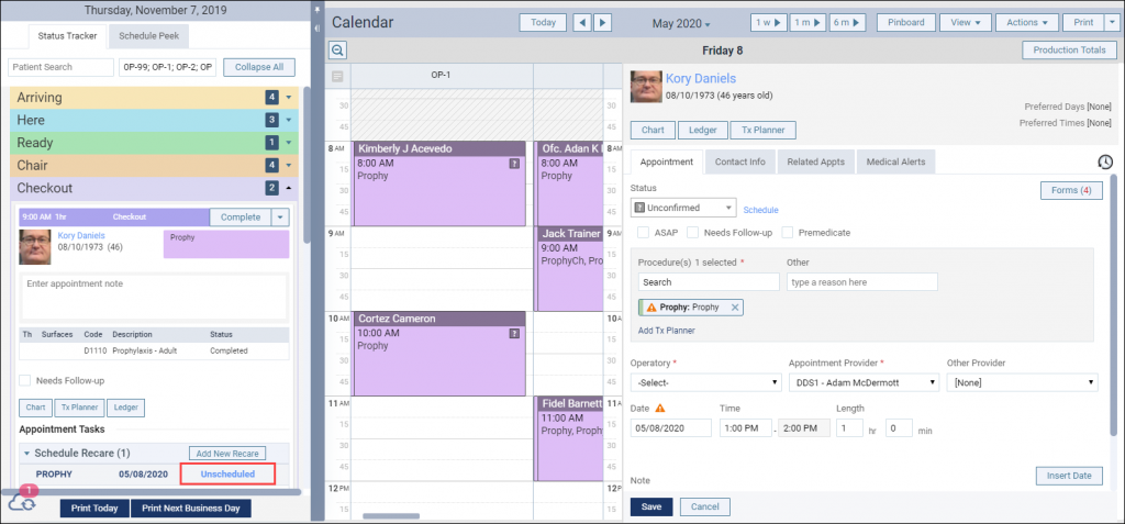 Using Appointment Task Reminders to Schedule Recare | Dentrix Ascend