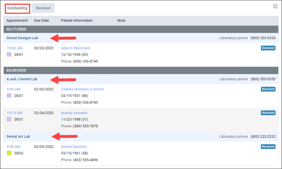Receiving Lab Cases | Dentrix Ascend