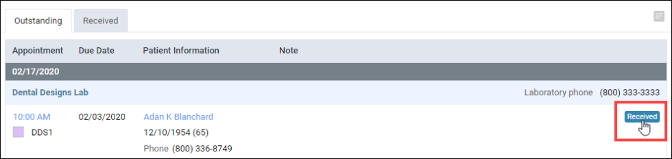 Receiving Lab Cases | Dentrix Ascend