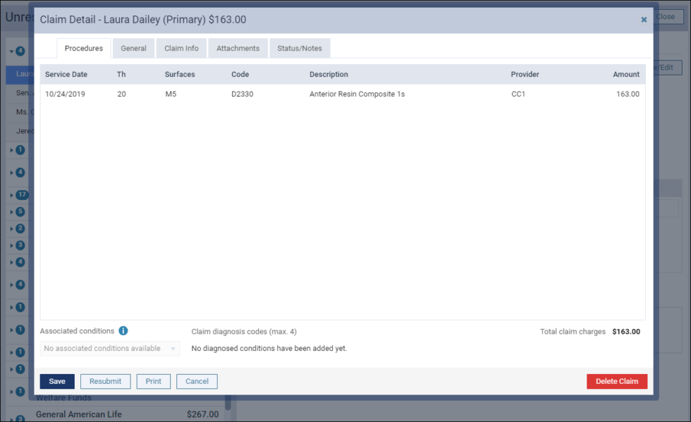 Resolving and Resubmitting Insurance Claims | Dentrix Ascend