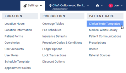 Customizing Clinical Note Templates | Dentrix Ascend
