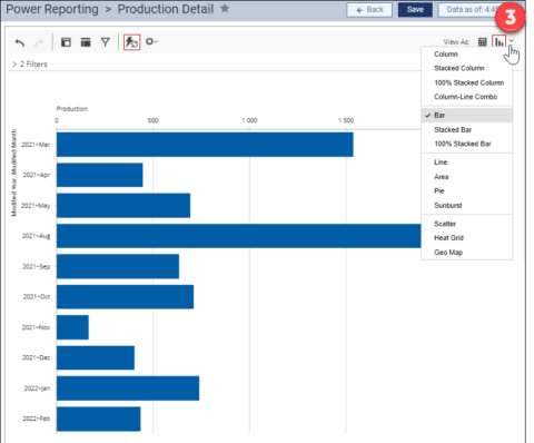 Viewing Power Reporting Data as a Chart | Dentrix Ascend