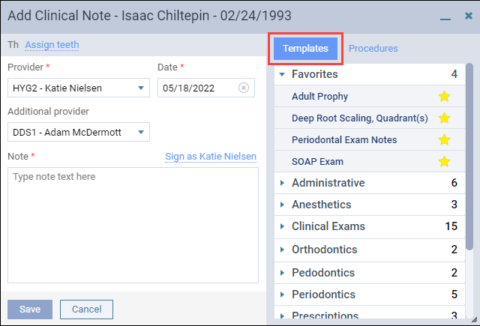 Save Time with Clinical Note Templates | Dentrix Ascend